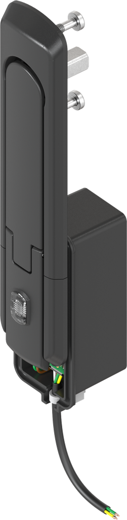 Maneta giratoria plana con apertura electromecánica, zamak recubierto ...